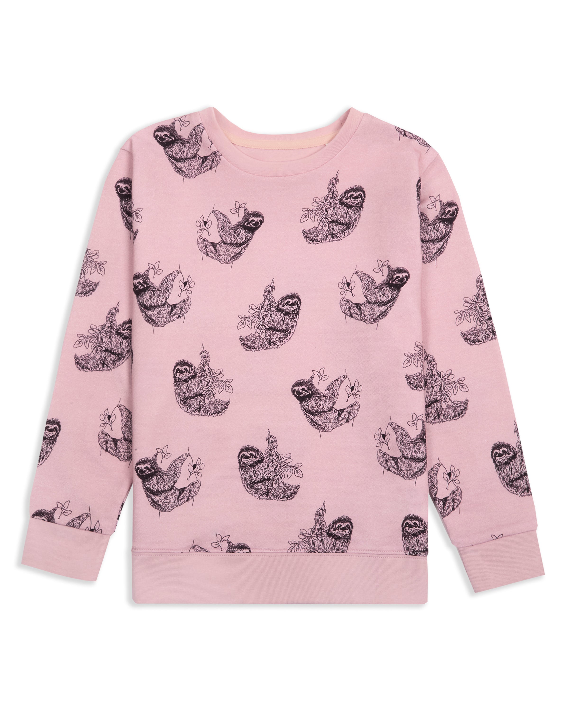 Childrens Organic Cotton Sweatshirt Sloth print, unisex – MAI Clothing